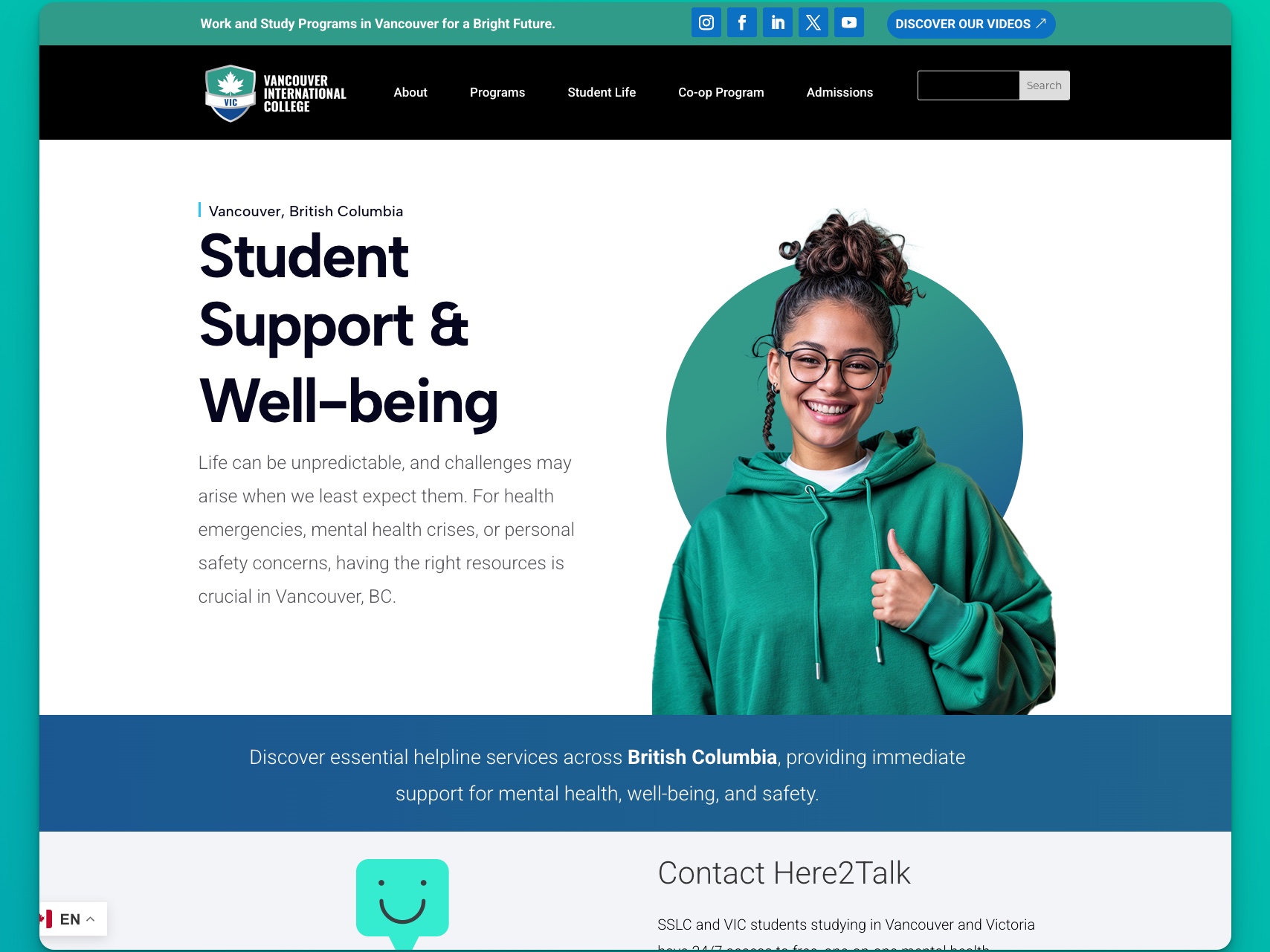 Student Support & Well-being | Vancouver International College